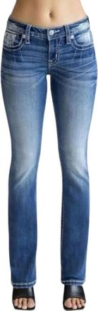 Miss Me Femme, Jeans, Bleu, Taille: W30 Intricate Wing Mid Rise Bootcut Jeans
