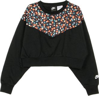 Nike Gebl&uuml;mtes Cropped Sweatshirt mit Rundhalsausschnitt - - Sport - Damen - Mehrfarbig - L