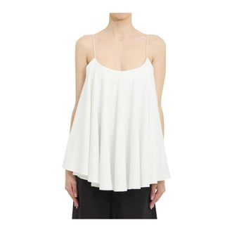 Jacquemus Asymmetrisches Neckholder-Top mit Drapierung - - Tops - Damen - Wei&szlig; - S