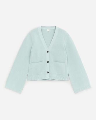 Arket Strickjacke Aus Baumwolle -T&uuml;rkis