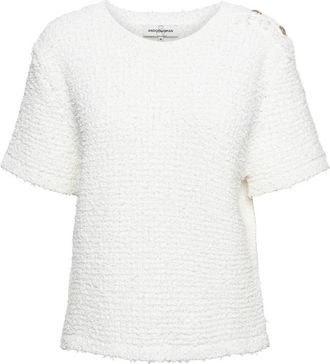&Co Woman Rundhals-Pullover mit kurzen &Auml;rmeln - - Blouses & Shirts - Damen - Wei&szlig; - L