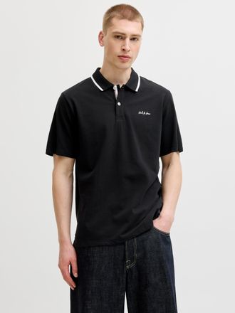 Jack & Jones Poloshirt JACK & JONES JJBLAZE POLO SS, Herren, Gr. XXL, schwarz, Jersey, Obermaterial: 60% Baumwolle, 40% Polyester, unifarben, regular fit, Shirts
