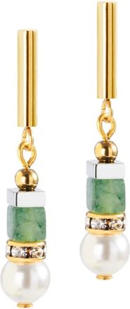 Coeur de Lion Ohrringe - Precious Fusion Offset Ohrringe - Gr. unisize - in Gr&uuml;n - f&uuml;r Damen