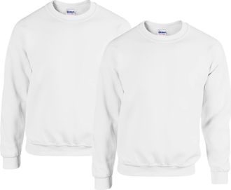 Gildan 2er Herren Sweatshirt Heavy Blend Sweat M L XL 2XL 3XL 4XL 5XL in verschiedenen Farbsets & HLKauf-Block (2X Weiss & 1x HLKauf-Block, 3XL)