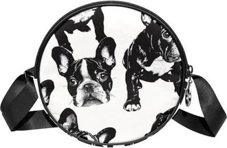 Generic Sac &agrave; bandouli&egrave;re rond pour femme, petit sac &agrave; bandouli&egrave;re avec fermeture &eacute;clair, bretelles r&eacute;glables, style d&eacute;contract&eacute;, pour femmes et filles