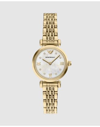 Emporio Armani Zweizeiger-Uhr aus goldfarbenem Edelstahl in Gold