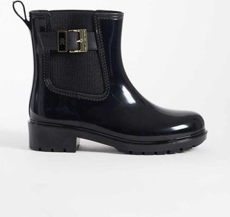 Tommy Hilfiger Oksana bottines de pluie vernies &agrave; boucles noires