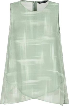 Emporio Armani Femme, Tops, Vert, Taille: 42 FR Haut Asym&eacute;trique en Chiffon de Viscose