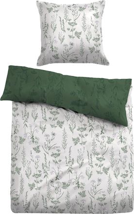 Tom Tailor 0067674 Bettw&auml;sche Garnitur mit Kopfkissenbezug Baumwoll Satin - Isabella 1x 155x220 cm + 1x 80x80 cm, Forest