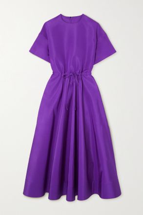 Valentino Garavani Robe Longue En Faille De Soie &Agrave; Fronces - Violet