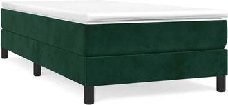 vidaXL Bettgestell ohne Matratze Dunkelgr&uuml;n 90x200 cm Samt Vidaxl