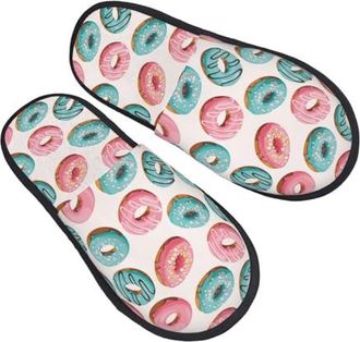 Generic Hiver Pantoufles Imprim&eacute; De Beignet Roses Et Bleu Portative Pantoufles Cozy Chaussons DInt&eacute;rieur Pour Int&eacute;rieur Femmes Homme M