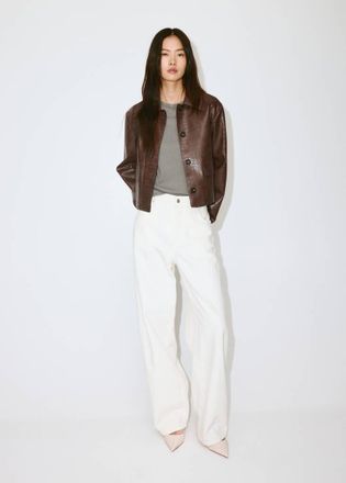 Mango Veste effet peau de croco marron moyen - Femme - XXS - MANGO