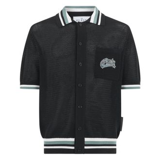 Philipp Plein Homme, Pulls, Noir, Taille: L Pull Col Polo Manches Courtes Stars