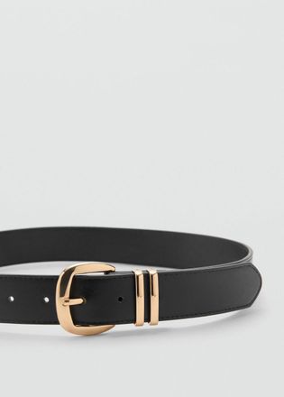 Mango Ceinture boucle m&eacute;tallique noir - Femme - XL - MANGO