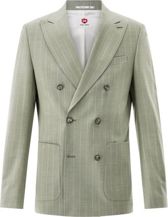 CG - Club of Gents Zweireihiges Sakko Phinix aus Schurwolle mit Nadelstreifen, Slim in