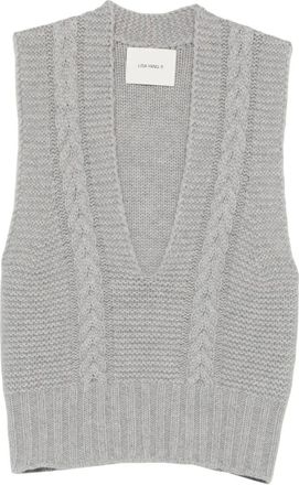 Lisa Yang Femme, Pulls, Gris, Taille: 40 FR Pull &agrave; col en V