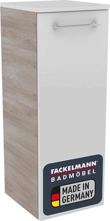 Fackelmann Midischrank Lima/Badschrank mit Soft-Close-System/Maße (B x H x T): ca. 30 x 81 x 32 cm/Türanschlag frei wählbar/Korpus: Braun/Front: Weiß Hochglanz