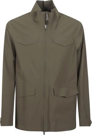 Herno Homme, Vestes, Vert, Taille: XL Veste zipp&eacute;e &agrave; quatre poches