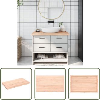 vidaXL Comptoir de salle de bain 100x60x(2-6)cm bois massif non trait&eacute; - Comptoir Salle De Bain - Comptoir Bois - Plan De Travail Salle De Bain - Meuble