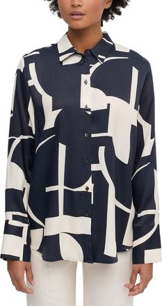 Eterna Damen Printbluse Loose FIT 1/1 schwarz 42_D_1/1