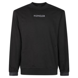 Moncler Logo Baumwoll-Jersey-Sweatshirt - - Sweatshirts & Hoodies - Damen - Schwarzk - S