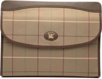 Burberry Clutches - Vintage Check Canvas Clutch - Gr. unisize - in Braun - f&uuml;r Damen