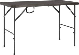 vidaXL Vidaxl - Table de jardin pliante Marron 120x60x74cm pehd Aspect de rotin
