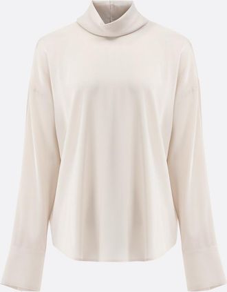 van Laack Seidenbluse mit Rollkragen
