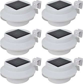 vidaXL 6x Lampe Solaire LED Clôture/Gouttière/Jardin Blanc Éclairage de Jardin