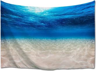 A.Monamour Wandteppich Blaue Ozean Unterwasser Szene Mit Sandiger Meeresgrund Wasser Textur Tuch Kunstdruck Tapisserie Wandbehang Wanddeko Vorhang Tischdecke Tag