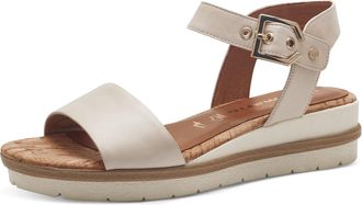Tamaris Damen Keilsandalen, Frauen Sandalen,TOUCHit-Fu&szlig;bett,komfortable,laessig,langlebig,leger,Nude,Papaw,Pass-Form,Pepper,weit,Ivory,38 EU