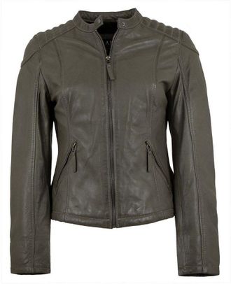 Jilani Lederjacke Laura-1 Jilani - Damen Lederjacke Lammnappa dark grey