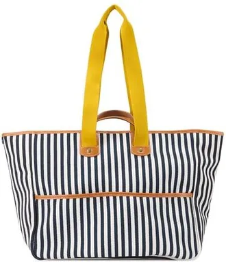 Bleu de Chauffe Cabas 48h M&eacute;lo ray&eacute; en coton
