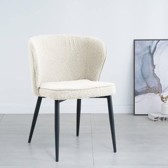 Studio Copenhagen home24 Polsterstuhl Mechta 2er-Set 60 x 78 x 57cm Weiß/Weiß