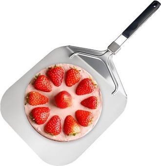 Generic Pelle &agrave; pizza en aluminium - Pelle &agrave; pizza en aluminium avec longue poign&eacute;e pliable | Pelle efficace pour retourner la p&acirc;te et la p&acirc;tisserie maison