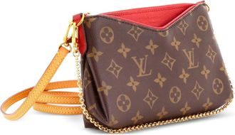 Louis Vuitton Pallas Monogram Canvas with Leather clutch bag - Braun