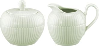 SELTMANN WEIDEN Amina Milch- & Zucker-Set 2-teilig (gro&szlig;) | Milchk&auml;nnchen (290 ml) und Zuckerdose (290 ml) | Serviergeschirr mit feinem Reliefmuster | Porzellan, Sp&uuml;l