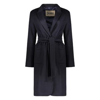 Herno Eleganter Mantel mit Tunnelzug Taille - - Coats - Damen - Blau - M