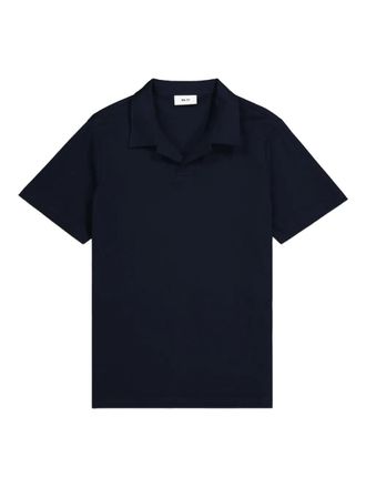 Nn.07 T-Shirt mit Poloshirtkragen - Blau