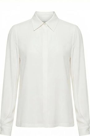 PESERICO Femme, Blouses et Chemises, Blanc, Taille: 36 FR Chemise en cr&ecirc;pe de Chine de soie