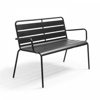 Oviala Oviala - Banc de jardin en m&eacute;tal anthracite - Palavas