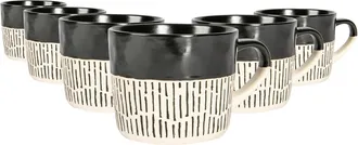 Nicola Spring Getauchte Armaturenbrettkaffeetassen - 450ml - Schwarz - Pack Von 6