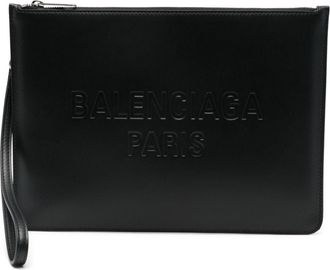Balenciaga Clutch mit Logo-Pr&auml;gung - Schwarz