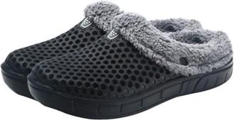 Supvox Pantoufles dhiver Doubl&eacute;es en Coton Semelle &Eacute;paisse Antid&eacute;rapante Pantoufles dInt&eacute;rieur Confortables Noirs Taille 42 pour Usage Maison et D&eacute;tente Hive