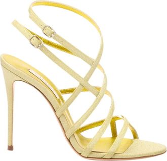 Casadei Femme, Chaussures, Jaune, Taille: 38 1/2 EU Solar Eclipse Julia Cage Sandal