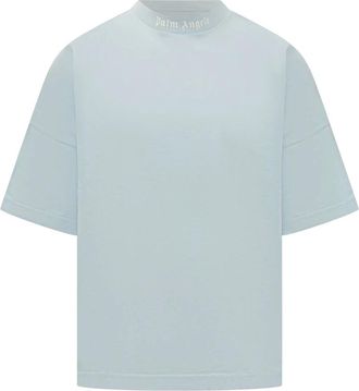 Palm Angels Homme, Tops, Bleu, Taille: S Classic Logo Over Tee