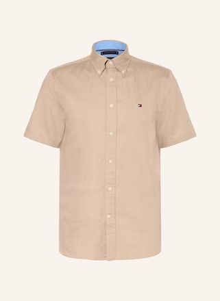 Tommy Hilfiger Kurzarm-Hemd Regular Fit Mit Leinen gelb