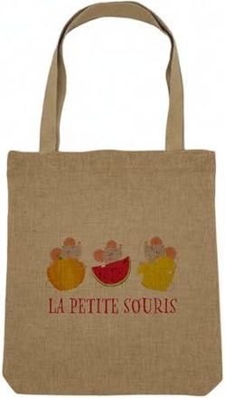 Fabulous Sac Shopping Tote Bag Aspect Lin - La petite Souris Halloween Fruit Fromage - Sac de Courses Toile Epaisse 360g Beige Naturel Cabas Port&eacute; Epaule Solid
