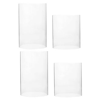 BESPORTBLE Uonlytech 4 Glaszylinder f&uuml;r Kerzen: Klare Glash&uuml;lsen f&uuml;r Kerzen, zylinderf&ouml;rmige Kerzenhalter mit offener Flamme, gro&szlig;e, bodenlose R&ouml;hren f&uuml;r die Hei